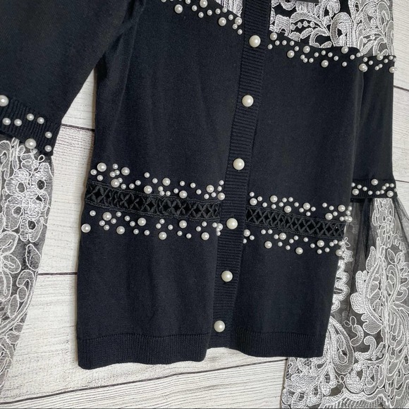 Boston Proper | Sweaters | New Boston Proper Pearl Embellished Lace ...